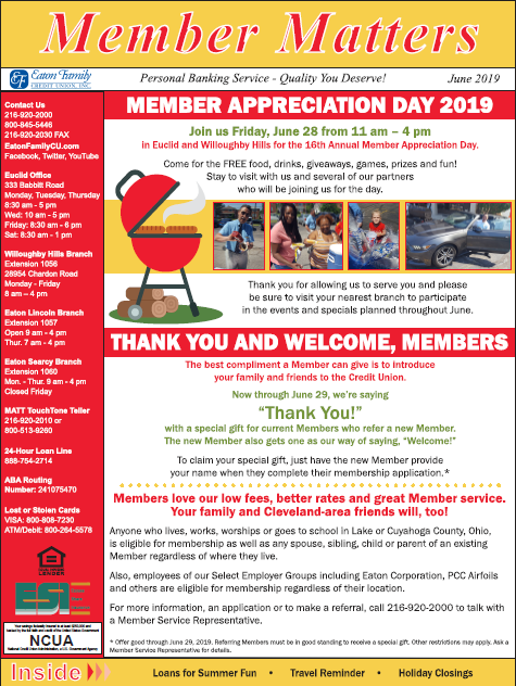 Newsletters 2019 | Eaton Family Credit Union