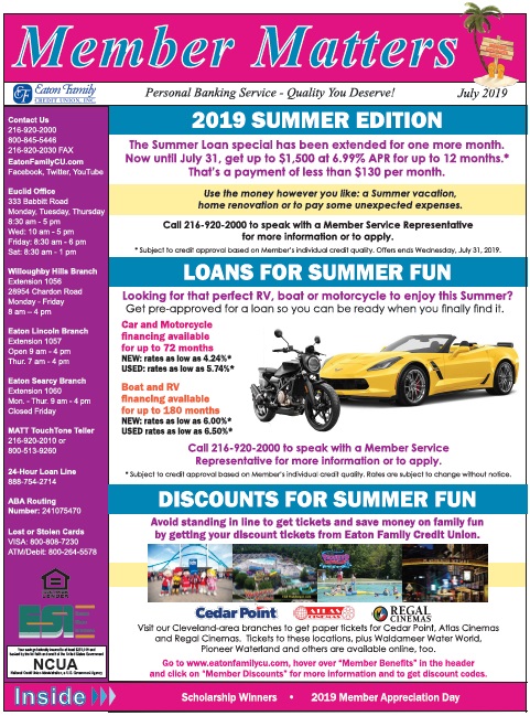 Newsletters 2019 | Eaton Family Credit Union