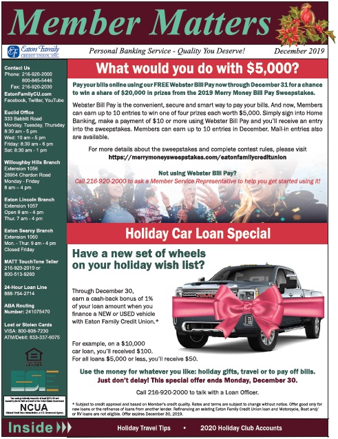 Newsletters 2019 | Eaton Family Credit Union