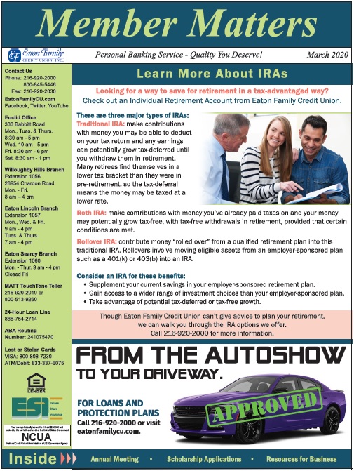 Newsletters 2020 | Eaton Family Credit Union