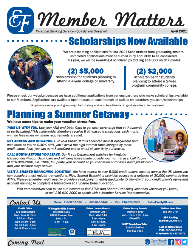 Newsletters 2021 | Eaton Family Credit Union