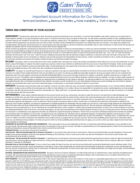 Disclosures | Eaton Family Credit Union