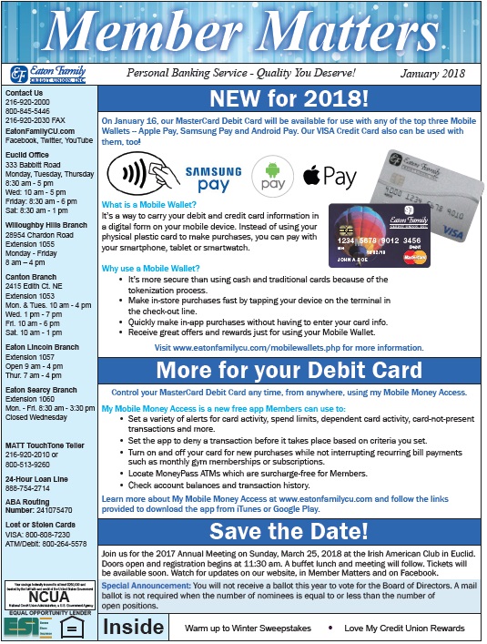 Newsletters 2018 | Eaton Family Credit Union